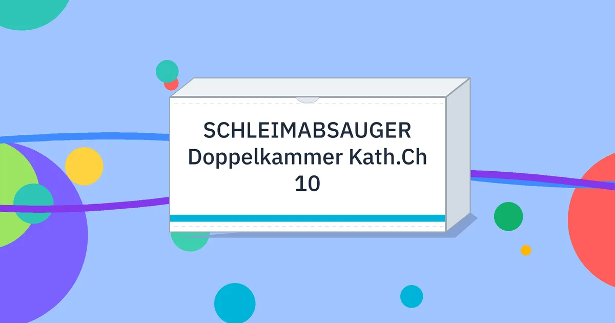 Symbolbild: Packung mit der Aufschrift SCHLEIMABSAUGER Doppelkammer Kath.Ch 10 (PZN 16746931) – Verfügbarkeit und Bezug in Apotheken in Frankfurt am Main