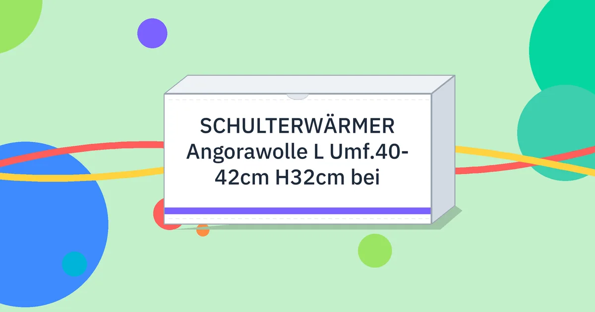 Symbolbild: Packung mit der Aufschrift SCHULTERWÄRMER Angorawolle L Umf.40-42cm H32cm bei (PZN 19502862) – Verfügbarkeit und Bezug in Apotheken in Frankfurt am Main