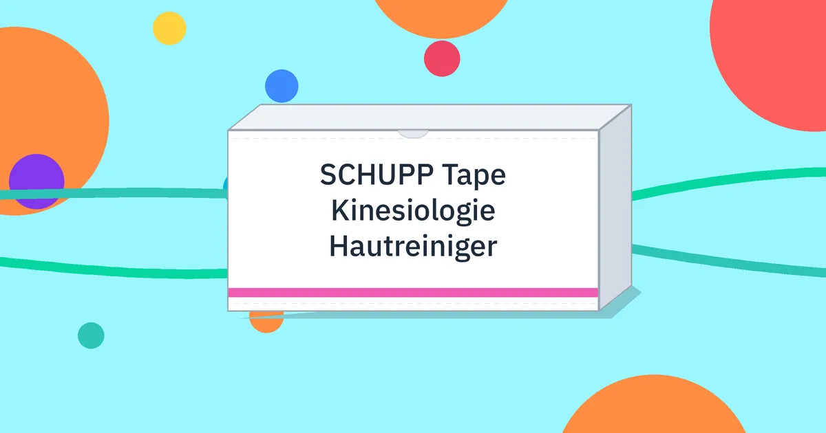 Symbolbild: Packung mit der Aufschrift SCHUPP Tape Kinesiologie Hautreiniger (PZN 09710111) – Verfügbarkeit und Bezug in Apotheken in Frankfurt am Main