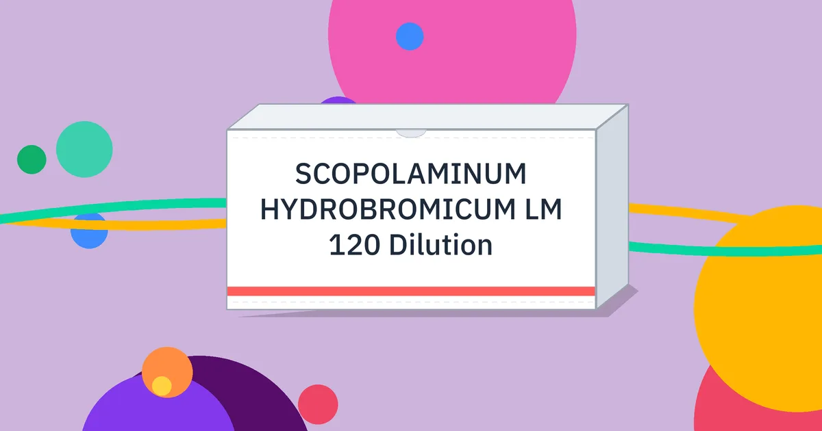 Symbolbild: Packung mit der Aufschrift SCOPOLAMINUM HYDROBROMICUM LM 120 Dilution (PZN 13691709) – Verfügbarkeit und Bezug in Apotheken in Frankfurt am Main
