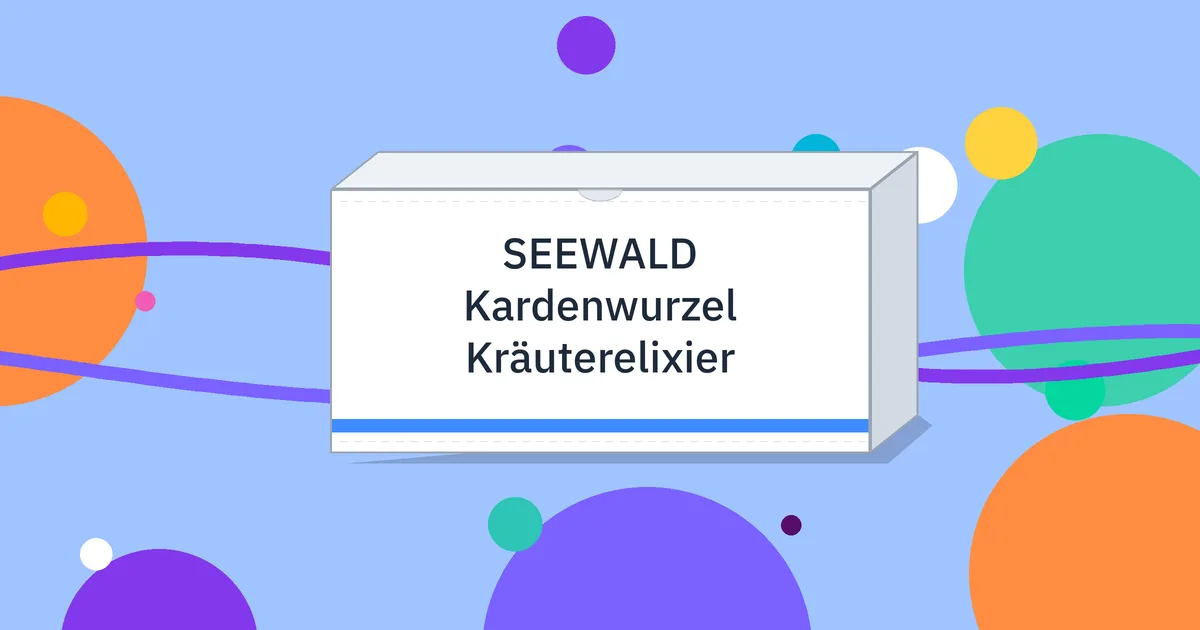 Symbolbild: Packung mit der Aufschrift SEEWALD Kardenwurzel Kräuterelixier (PZN 19545883) – Verfügbarkeit und Bezug in Apotheken in Frankfurt am Main