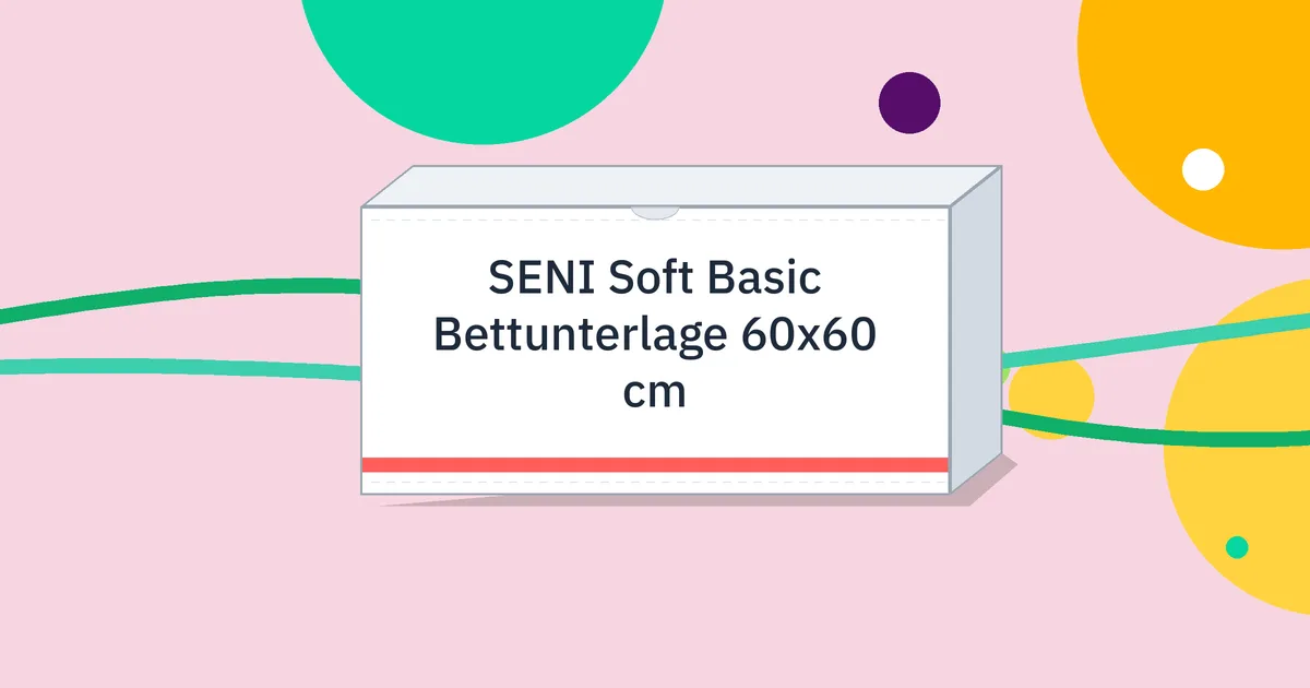 Symbolbild: Packung mit der Aufschrift SENI Soft Basic Bettunterlage 60x60 cm (PZN 13365973) – Verfügbarkeit und Bezug in Apotheken in Frankfurt am Main