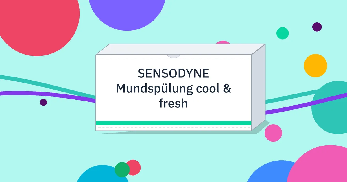 Symbolbild: Packung mit der Aufschrift SENSODYNE Mundspülung cool & fresh (PZN 10709811) – Verfügbarkeit und Bezug in Apotheken in Frankfurt am Main