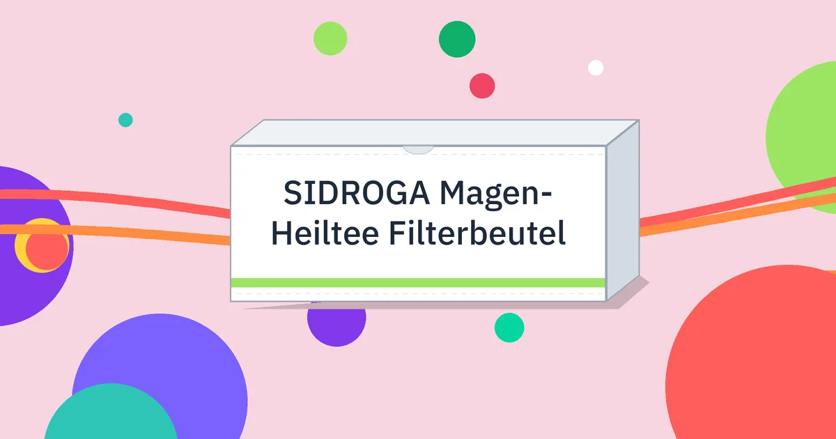Symbolbild: Packung mit der Aufschrift SIDROGA Magen-Heiltee Filterbeutel (PZN 03126380) – Verfügbarkeit und Bezug in Apotheken in Frankfurt am Main