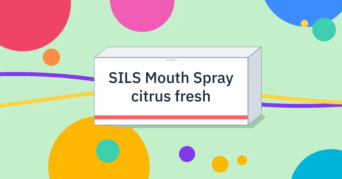 Symbolbild: Packung mit der Aufschrift SILS Mouth Spray citrus fresh (PZN 18139483) – Verfügbarkeit und Bezug in Apotheken in Frankfurt am Main