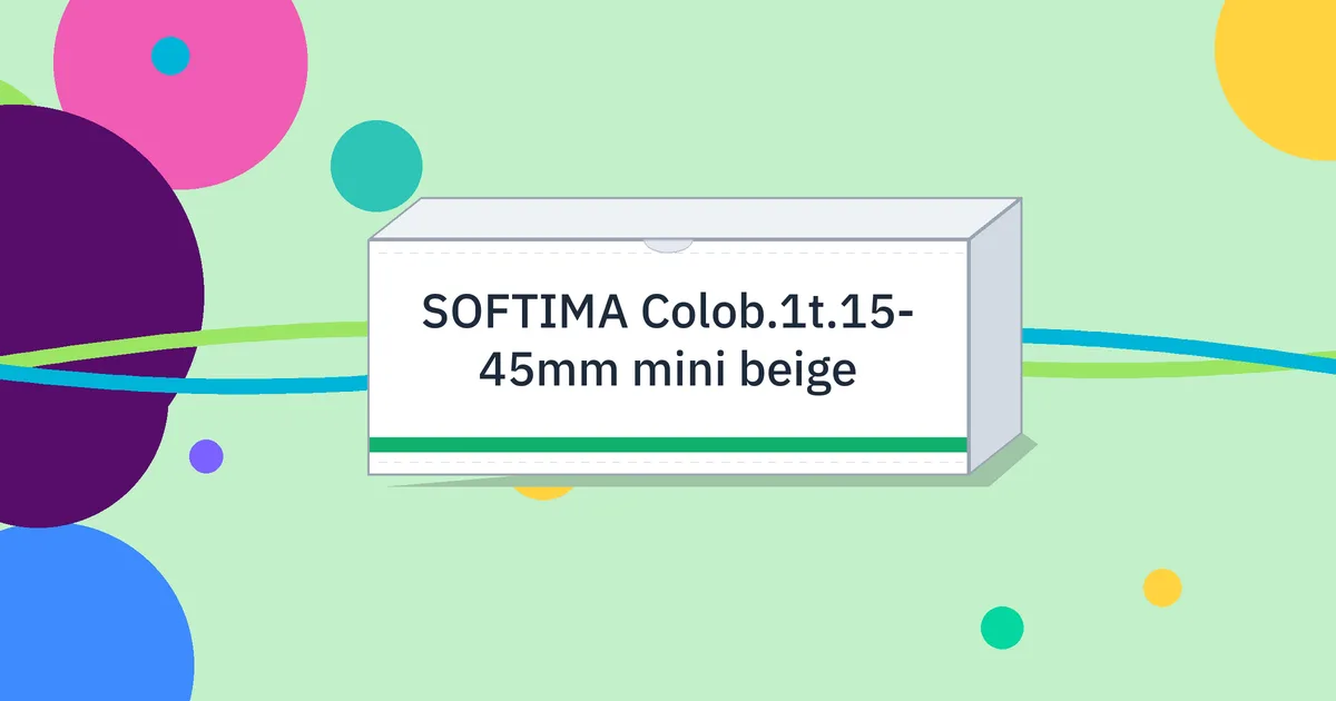 Symbolbild: Packung mit der Aufschrift SOFTIMA Colob.1t.15-45mm mini beige (PZN 00716773) – Verfügbarkeit und Bezug in Apotheken in Frankfurt am Main