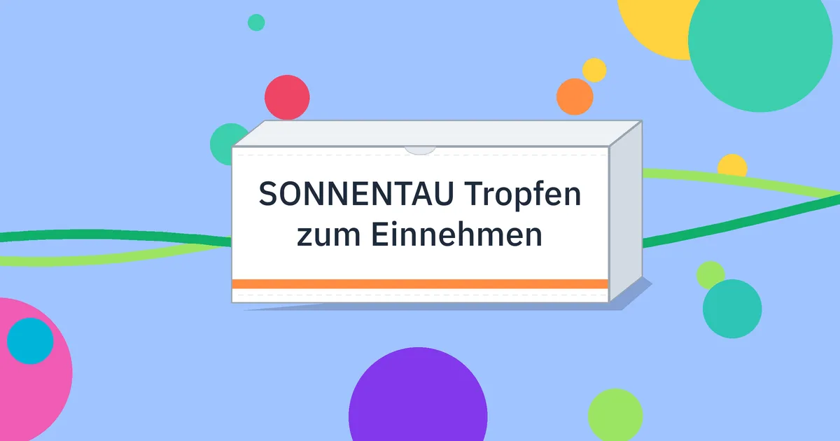Symbolbild: Packung mit der Aufschrift SONNENTAU Tropfen zum Einnehmen (PZN 11366052) – Verfügbarkeit und Bezug in Apotheken in Frankfurt am Main