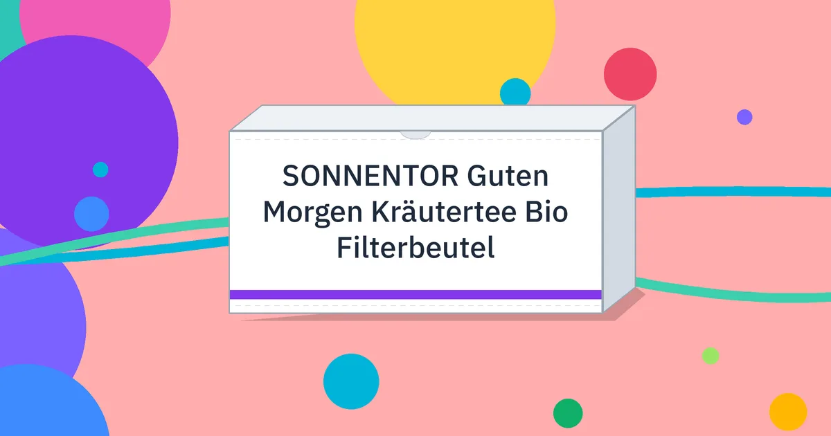 Symbolbild: Packung mit der Aufschrift SONNENTOR Guten Morgen Kräutertee Bio Filterbeutel (PZN 18902111) – Verfügbarkeit und Bezug in Apotheken in Frankfurt am Main
