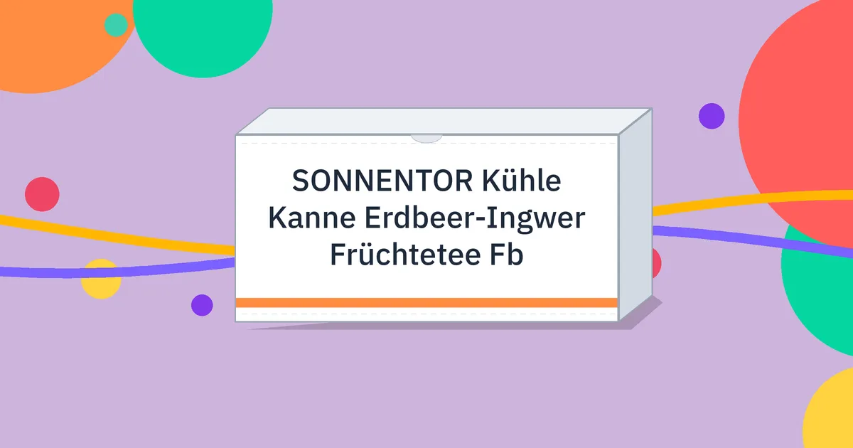 Symbolbild: Packung mit der Aufschrift SONNENTOR Kühle Kanne Erdbeer-Ingwer Früchtetee Fb (PZN 18902826) – Verfügbarkeit und Bezug in Apotheken in Frankfurt am Main