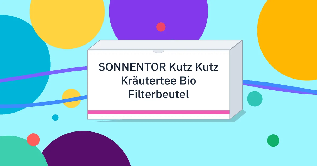 Symbolbild: Packung mit der Aufschrift SONNENTOR Kutz Kutz Kräutertee Bio Filterbeutel (PZN 18901896) – Verfügbarkeit und Bezug in Apotheken in Frankfurt am Main