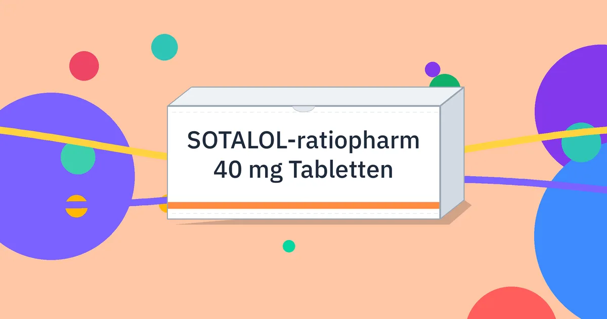 Symbolbild: Packung mit der Aufschrift SOTALOL-ratiopharm 40 mg Tabletten (PZN 00601366) – Verfügbarkeit und Bezug in Apotheken in Frankfurt am Main