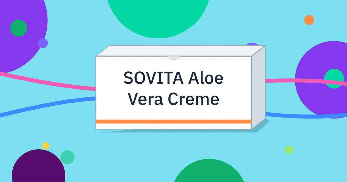 Symbolbild: Packung mit der Aufschrift SOVITA Aloe Vera Creme (PZN 11654006) – Verfügbarkeit und Bezug in Apotheken in Frankfurt am Main