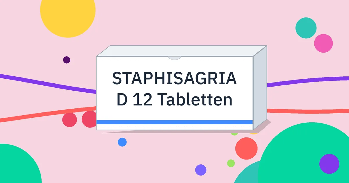 Symbolbild: Packung mit der Aufschrift STAPHISAGRIA D 12 Tabletten (PZN 02106470) – Verfügbarkeit und Bezug in Apotheken in Frankfurt am Main