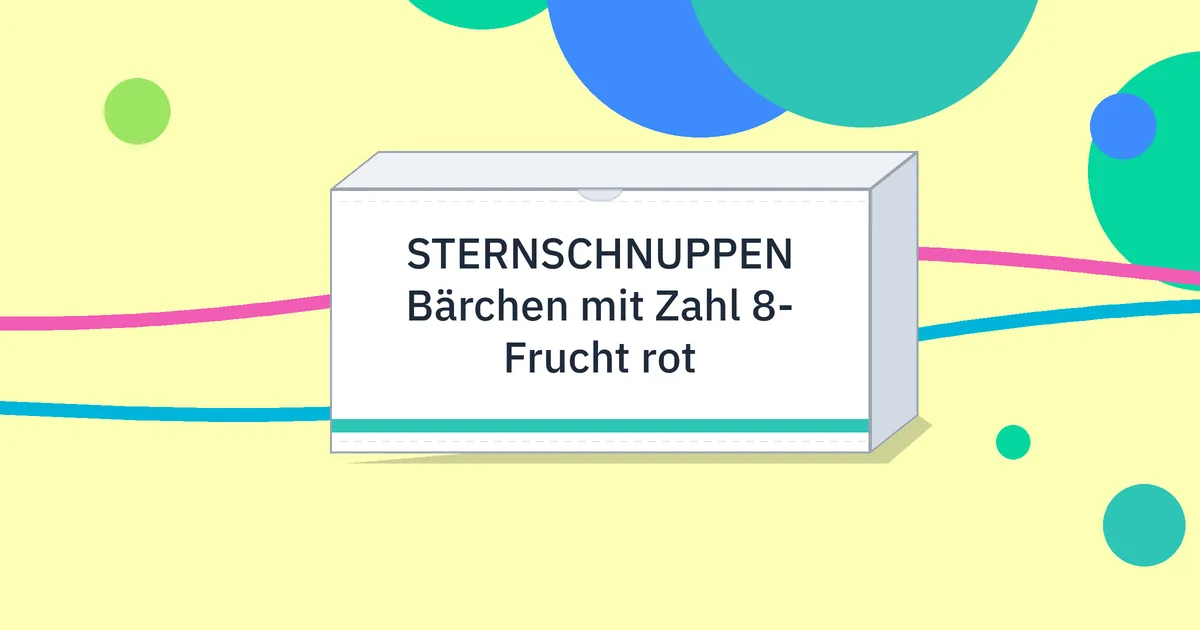 Symbolbild: Packung mit der Aufschrift STERNSCHNUPPEN Bärchen mit Zahl 8-Frucht rot (PZN 15374628) – Verfügbarkeit und Bezug in Apotheken in Frankfurt am Main