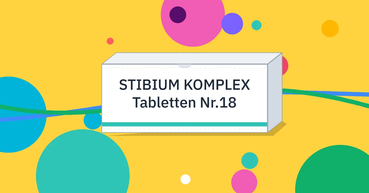 Symbolbild: Packung mit der Aufschrift STIBIUM KOMPLEX Tabletten Nr.18 (PZN 00974311) – Verfügbarkeit und Bezug in Apotheken in Frankfurt am Main