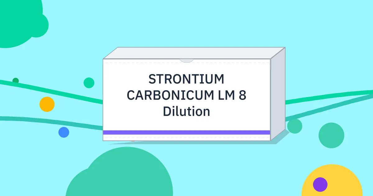 Symbolbild: Packung mit der Aufschrift STRONTIUM CARBONICUM LM 8 Dilution (PZN 13203093) – Verfügbarkeit und Bezug in Apotheken in Frankfurt am Main