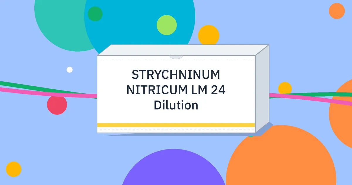 Symbolbild: Packung mit der Aufschrift STRYCHNINUM NITRICUM LM 24 Dilution (PZN 13206884) – Verfügbarkeit und Bezug in Apotheken in Frankfurt am Main