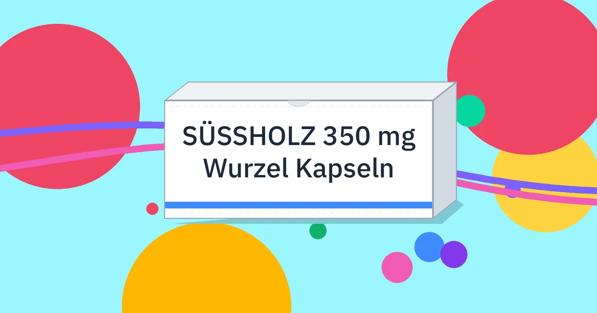 Symbolbild: Packung mit der Aufschrift SÜSSHOLZ 350 mg Wurzel Kapseln (PZN 17179049) – Verfügbarkeit und Bezug in Apotheken in Frankfurt am Main
