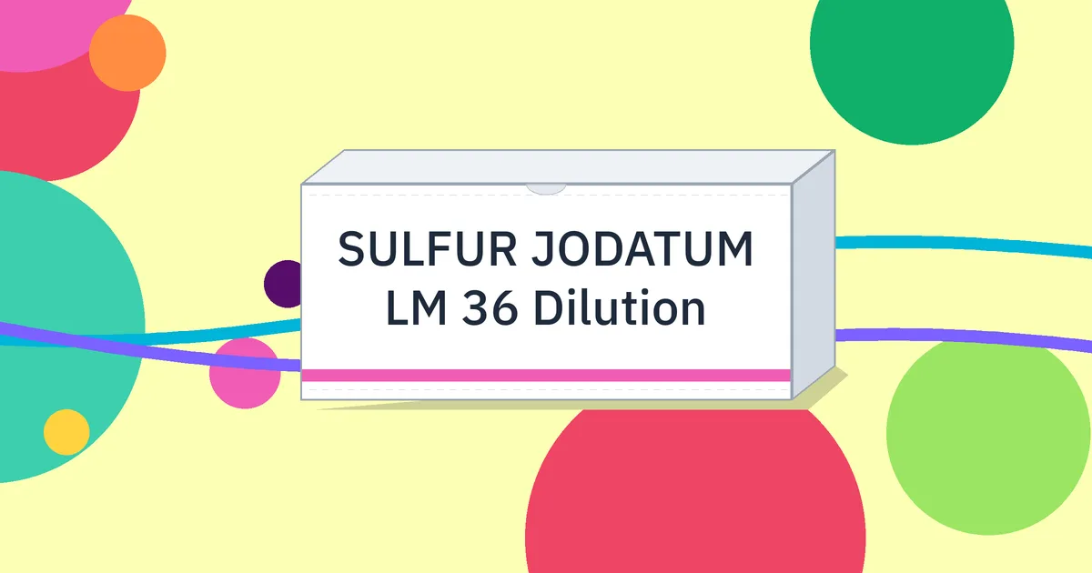 Symbolbild: Packung mit der Aufschrift SULFUR JODATUM LM 36 Dilution (PZN 13210578) – Verfügbarkeit und Bezug in Apotheken in Frankfurt am Main