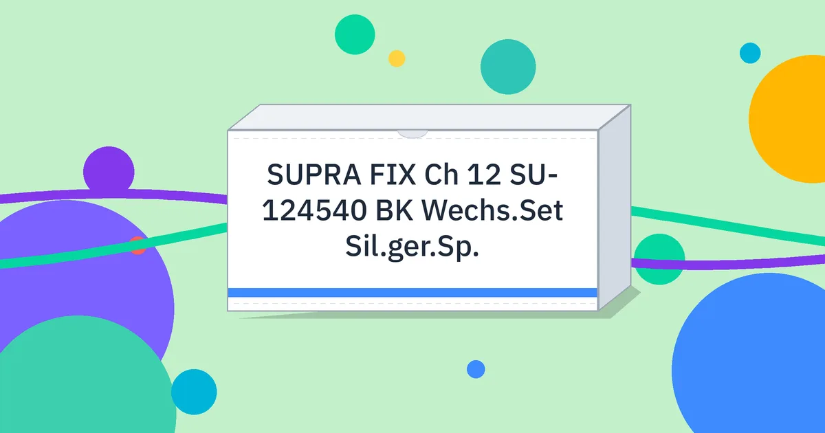 Symbolbild: Packung mit der Aufschrift SUPRA FIX Ch 12 SU-124540 BK Wechs.Set Sil.ger.Sp. (PZN 00445239) – Verfügbarkeit und Bezug in Apotheken in Frankfurt am Main