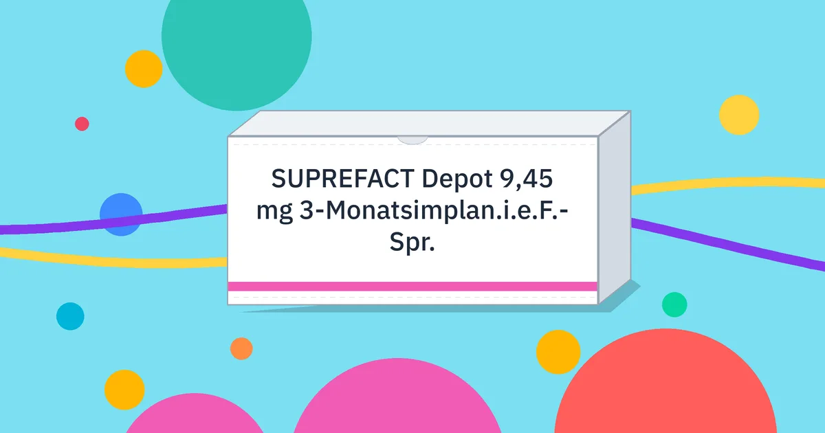 Symbolbild: Packung mit der Aufschrift SUPREFACT Depot 9,45 mg 3-Monatsimplan.i.e.F.-Spr. (PZN 06098744) – Verfügbarkeit und Bezug in Apotheken in Frankfurt am Main