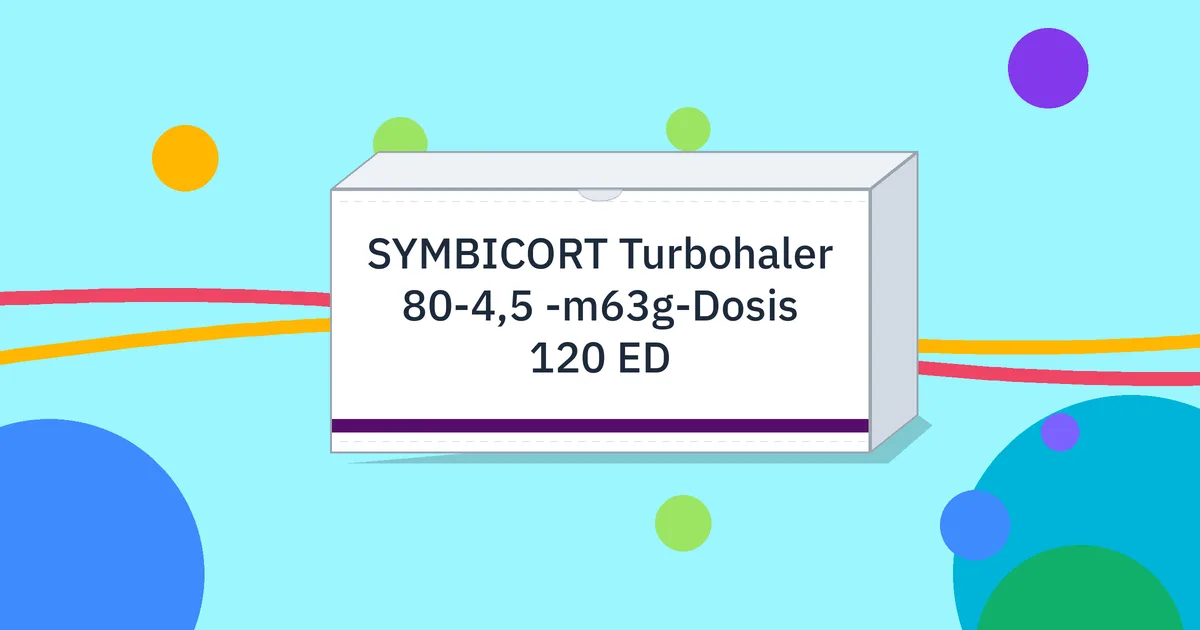Symbolbild: Packung mit der Aufschrift SYMBICORT Turbohaler 80-4,5 -m63g-Dosis 120 ED (PZN 17185564) – Verfügbarkeit und Bezug in Apotheken in Frankfurt am Main