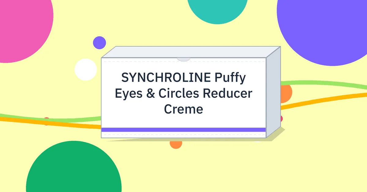Symbolbild: Packung mit der Aufschrift SYNCHROLINE Puffy Eyes & Circles Reducer Creme (PZN 09384143) – Verfügbarkeit und Bezug in Apotheken in Frankfurt am Main