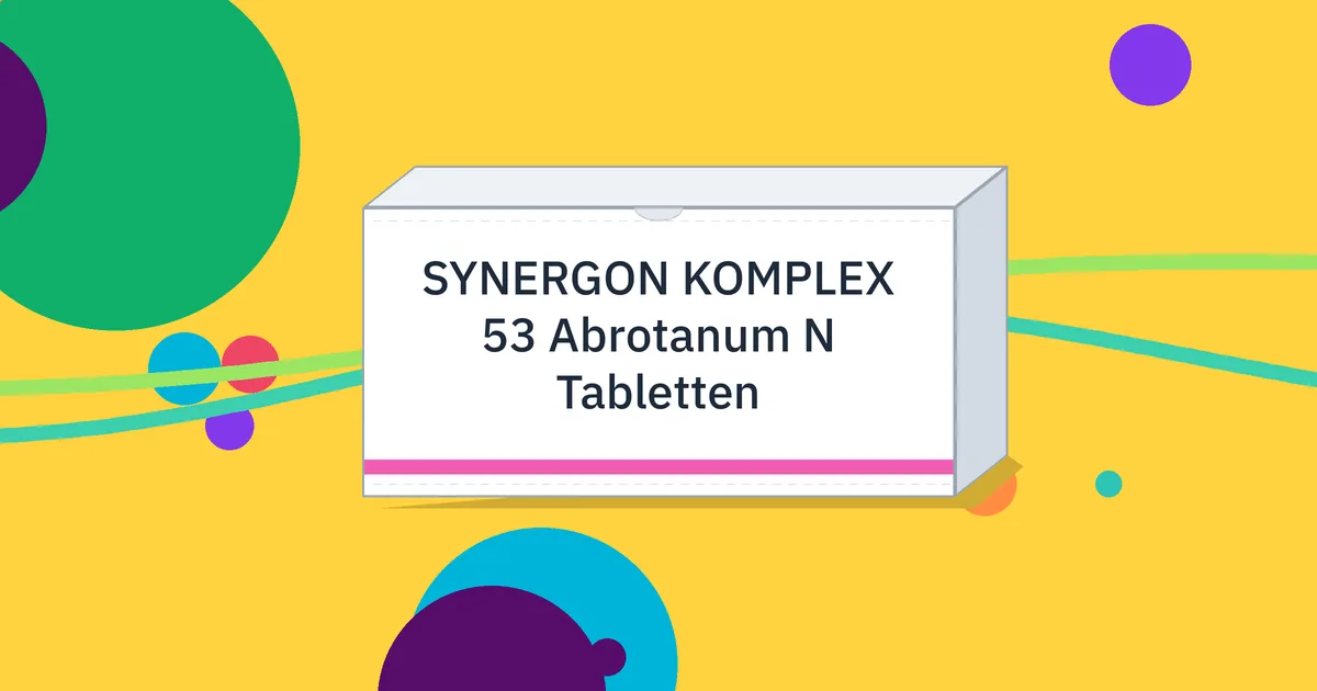 Symbolbild: Packung mit der Aufschrift SYNERGON KOMPLEX 53 Abrotanum N Tabletten (PZN 04905152) – Verfügbarkeit und Bezug in Apotheken in Frankfurt am Main