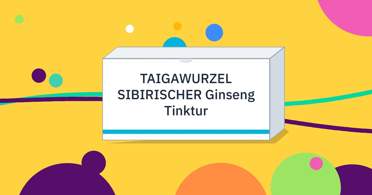 Symbolbild: Packung mit der Aufschrift TAIGAWURZEL SIBIRISCHER Ginseng Tinktur (PZN 18215592) – Verfügbarkeit und Bezug in Apotheken in Frankfurt am Main