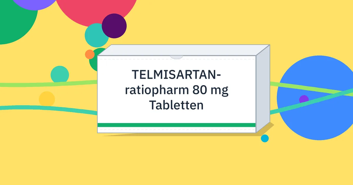 Symbolbild: Packung mit der Aufschrift TELMISARTAN-ratiopharm 80 mg Tabletten (PZN 02718397) – Verfügbarkeit und Bezug in Apotheken in Frankfurt am Main