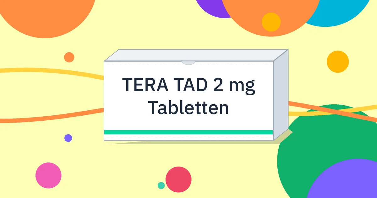 Symbolbild: Packung mit der Aufschrift TERA TAD 2 mg Tabletten (PZN 02224844) – Verfügbarkeit und Bezug in Apotheken in Frankfurt am Main