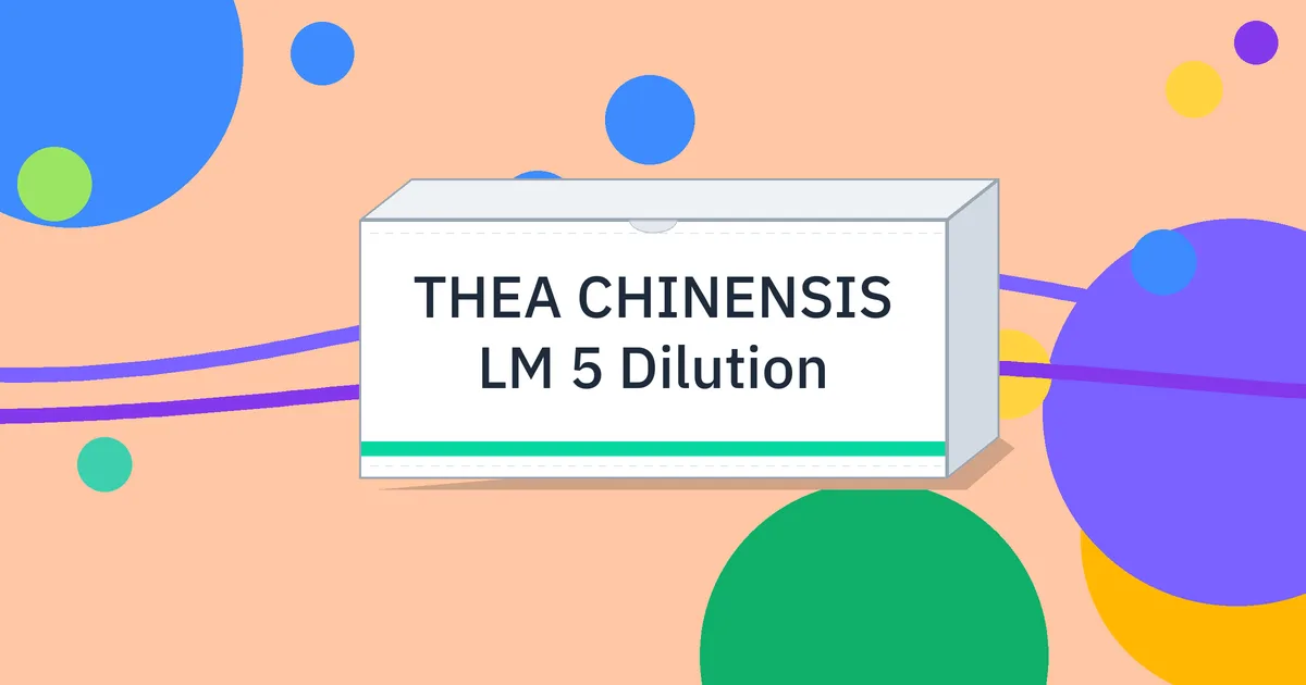 Symbolbild: Packung mit der Aufschrift THEA CHINENSIS LM 5 Dilution (PZN 13219214) – Verfügbarkeit und Bezug in Apotheken in Frankfurt am Main