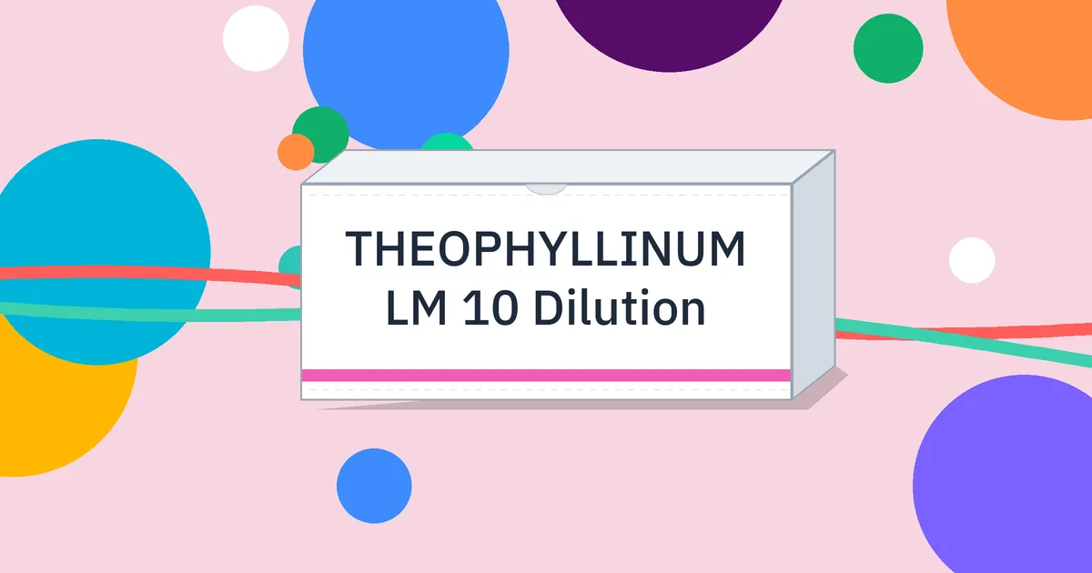 Symbolbild: Packung mit der Aufschrift THEOPHYLLINUM LM 10 Dilution (PZN 13220217) – Verfügbarkeit und Bezug in Apotheken in Frankfurt am Main