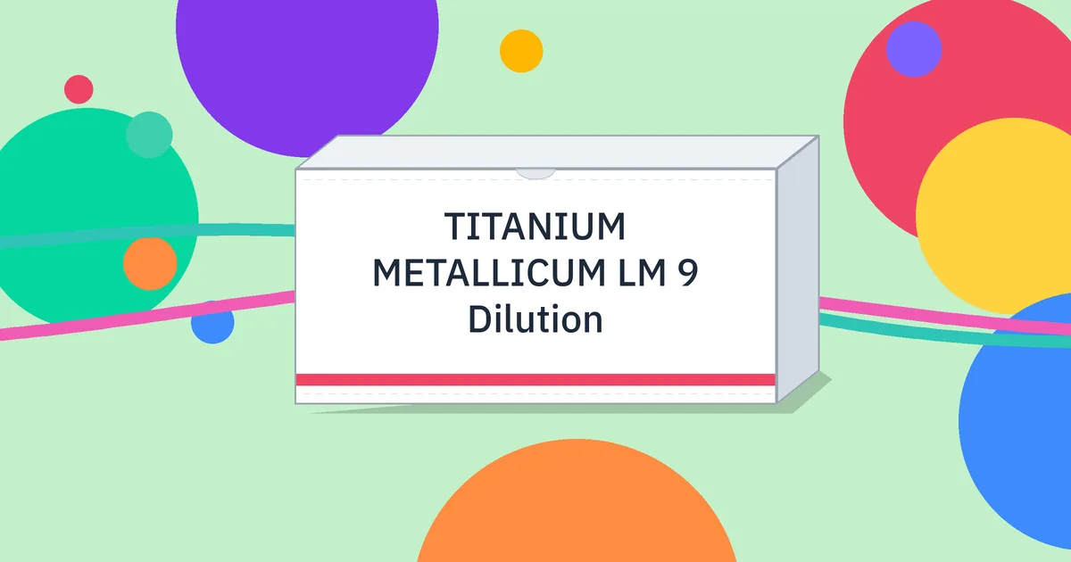 Symbolbild: Packung mit der Aufschrift TITANIUM METALLICUM LM 9 Dilution (PZN 13224304) – Verfügbarkeit und Bezug in Apotheken in Frankfurt am Main
