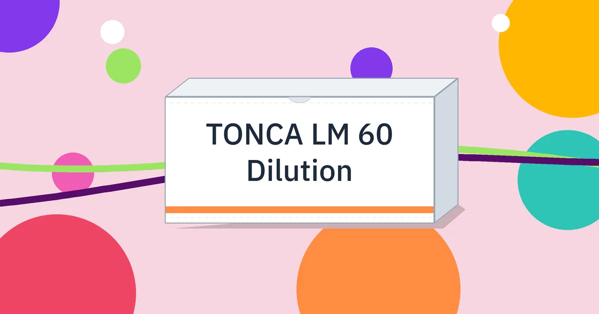 Symbolbild: Packung mit der Aufschrift TONCA LM 60 Dilution (PZN 13225522) – Verfügbarkeit und Bezug in Apotheken in Frankfurt am Main