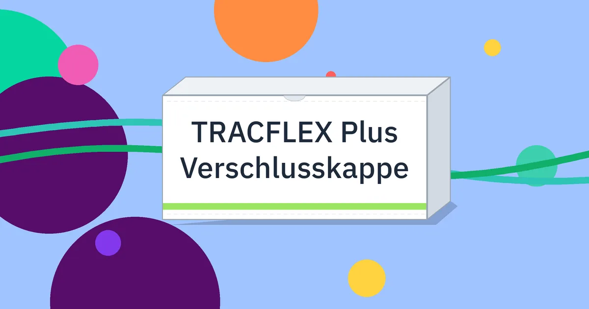 Symbolbild: Packung mit der Aufschrift TRACFLEX Plus Verschlusskappe (PZN 05033369) – Verfügbarkeit und Bezug in Apotheken in Frankfurt am Main