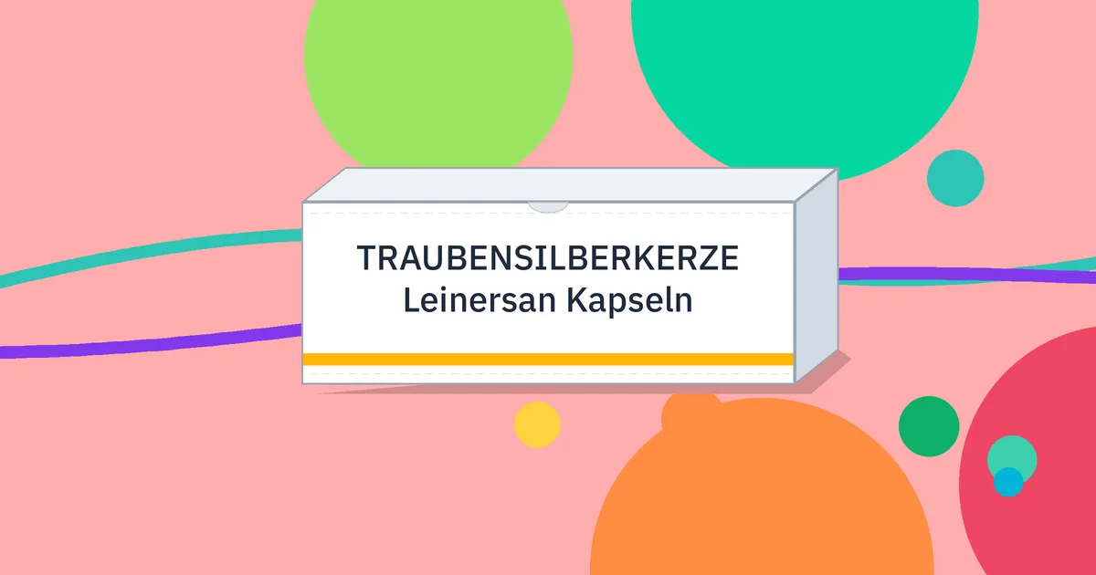 Symbolbild: Packung mit der Aufschrift TRAUBENSILBERKERZE Leinersan Kapseln (PZN 20033177) – Verfügbarkeit und Bezug in Apotheken in Frankfurt am Main