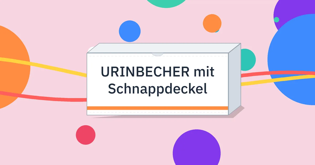 Symbolbild: Packung mit der Aufschrift URINBECHER mit Schnappdeckel (PZN 01440770) – Verfügbarkeit und Bezug in Apotheken in Frankfurt am Main
