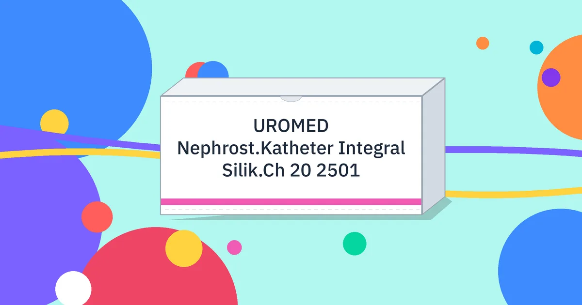 Symbolbild: Packung mit der Aufschrift UROMED Nephrost.Katheter Integral Silik.Ch 20 2501 (PZN 04741839) – Verfügbarkeit und Bezug in Apotheken in Frankfurt am Main