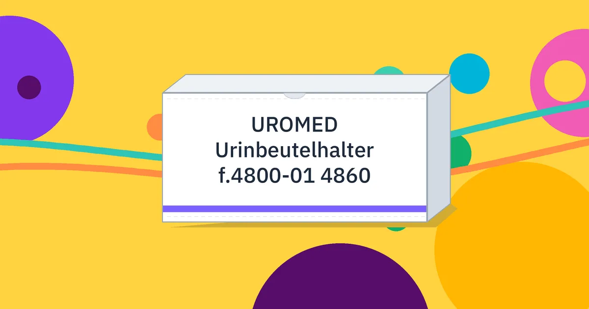 Symbolbild: Packung mit der Aufschrift UROMED Urinbeutelhalter f.4800-01 4860 (PZN 07654549) – Verfügbarkeit und Bezug in Apotheken in Frankfurt am Main