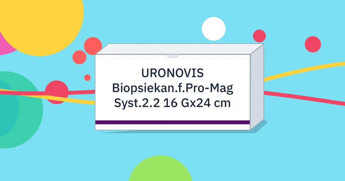 Symbolbild: Packung mit der Aufschrift URONOVIS Biopsiekan.f.Pro-Mag Syst.2.2 16 Gx24 cm (PZN 00811885) – Verfügbarkeit und Bezug in Apotheken in Frankfurt am Main