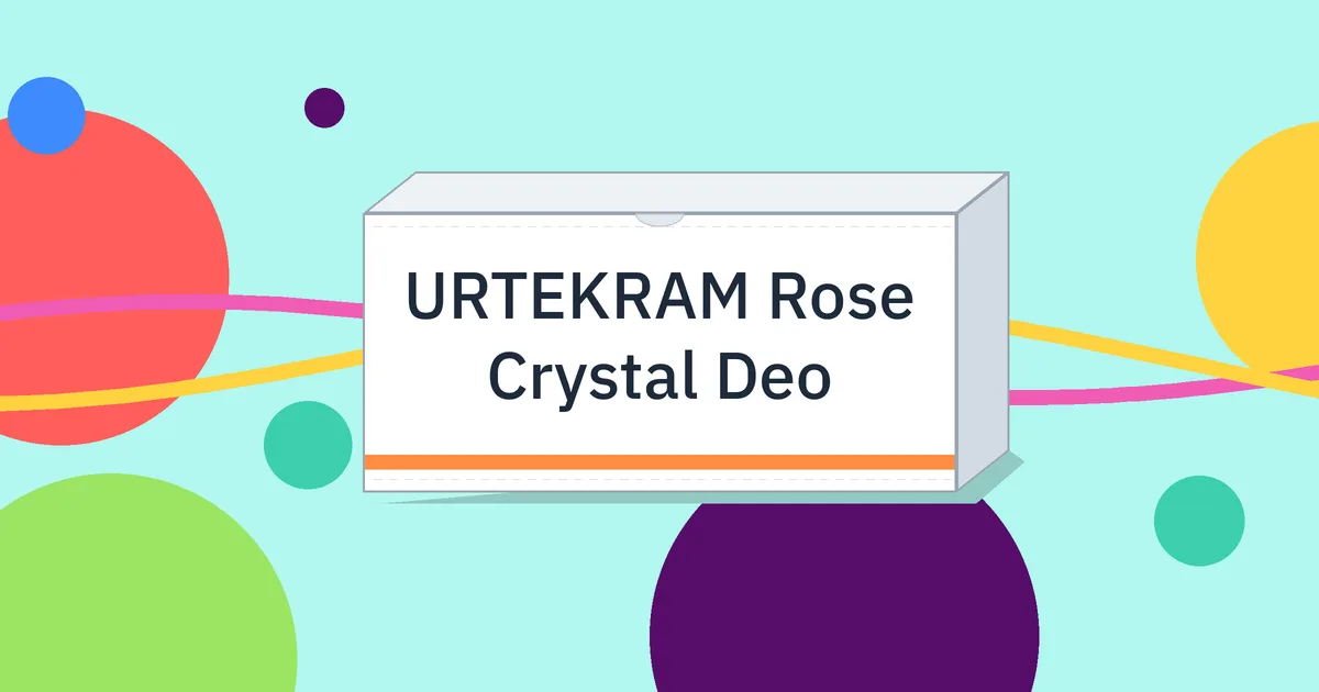 Symbolbild: Packung mit der Aufschrift URTEKRAM Rose Crystal Deo (PZN 20293731) – Verfügbarkeit und Bezug in Apotheken in Frankfurt am Main