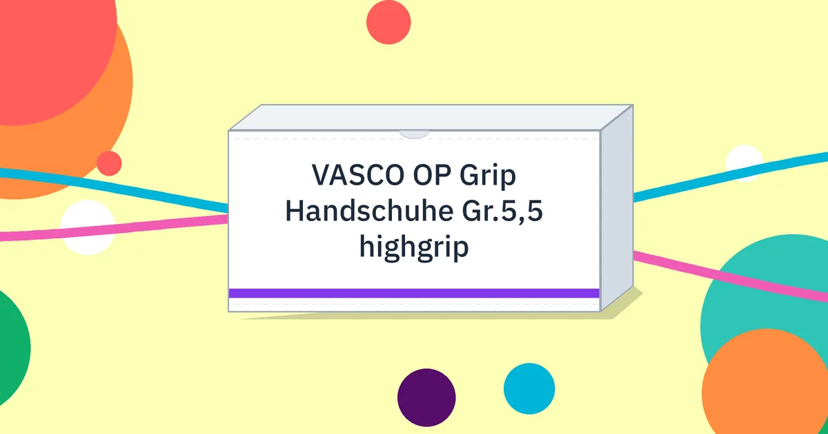 Symbolbild: Packung mit der Aufschrift VASCO OP Grip Handschuhe Gr.5,5 highgrip (PZN 11139741) – Verfügbarkeit und Bezug in Apotheken in Frankfurt am Main