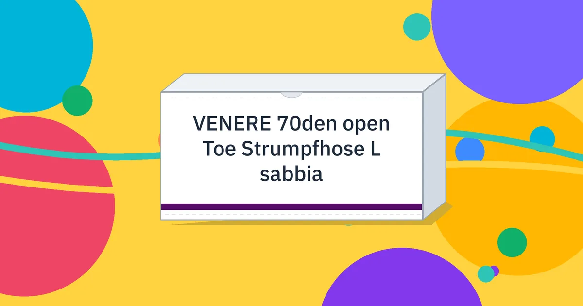 Symbolbild: Packung mit der Aufschrift VENERE 70den open Toe Strumpfhose L sabbia (PZN 16174185) – Verfügbarkeit und Bezug in Apotheken in Frankfurt am Main
