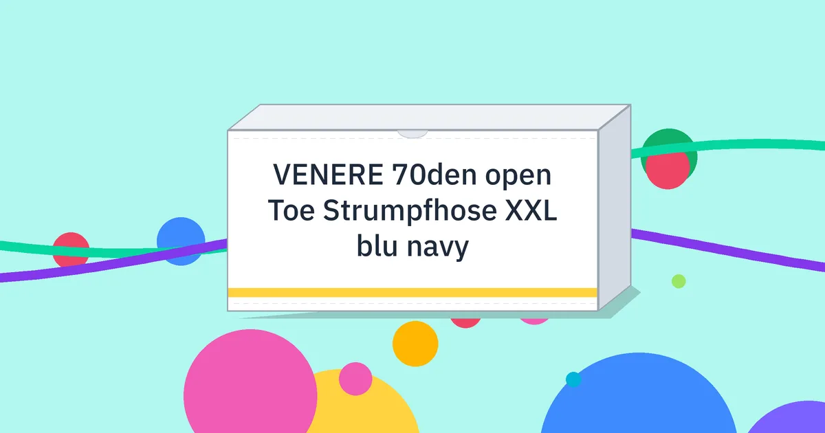 Symbolbild: Packung mit der Aufschrift VENERE 70den open Toe Strumpfhose XXL blu navy (PZN 16174587) – Verfügbarkeit und Bezug in Apotheken in Frankfurt am Main