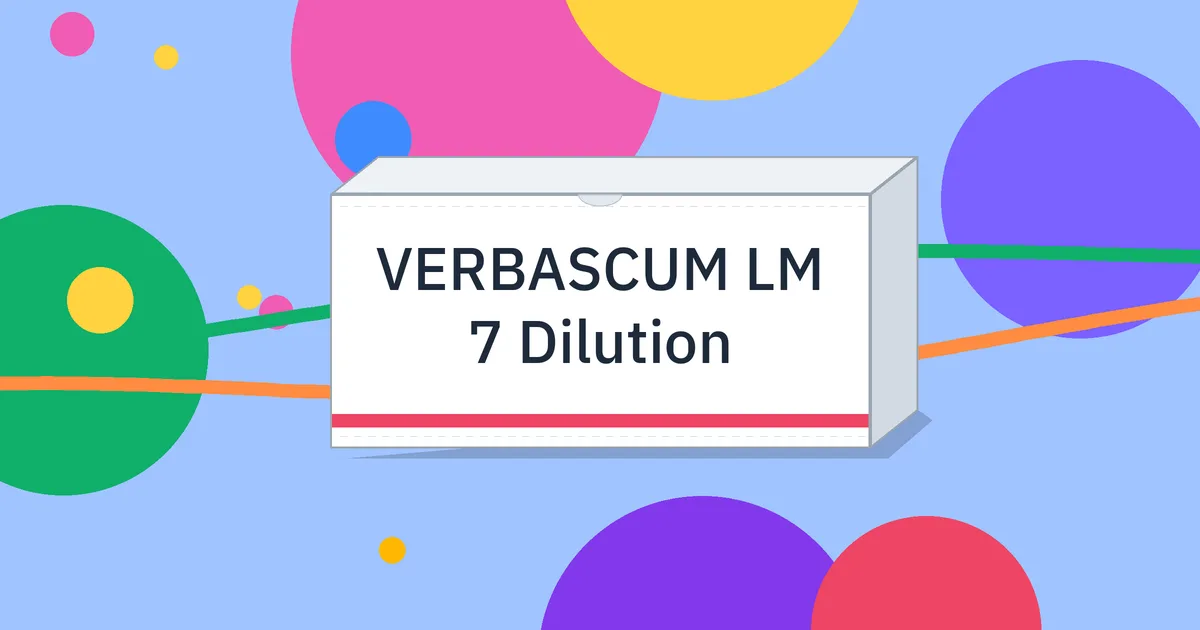 Symbolbild: Packung mit der Aufschrift VERBASCUM LM 7 Dilution (PZN 13266001) – Verfügbarkeit und Bezug in Apotheken in Frankfurt am Main