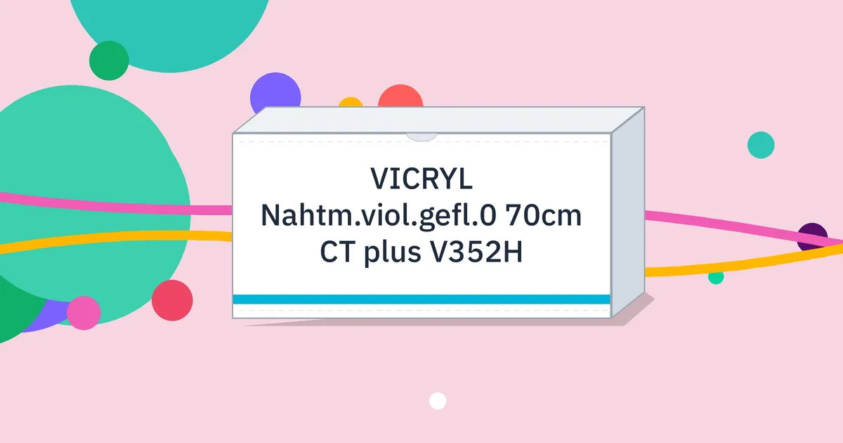 Symbolbild: Packung mit der Aufschrift VICRYL Nahtm.viol.gefl.0 70cm CT plus V352H (PZN 16392887) – Verfügbarkeit und Bezug in Apotheken in Frankfurt am Main