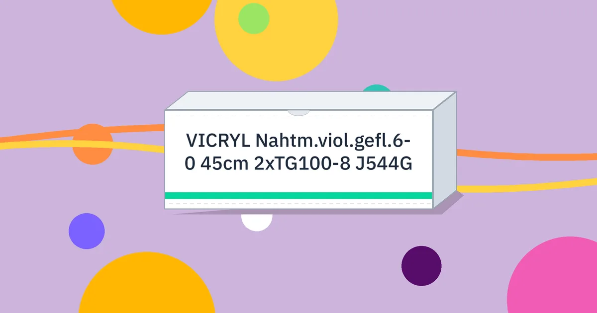 Symbolbild: Packung mit der Aufschrift VICRYL Nahtm.viol.gefl.6-0 45cm 2xTG100-8 J544G (PZN 20895973) – Verfügbarkeit und Bezug in Apotheken in Frankfurt am Main