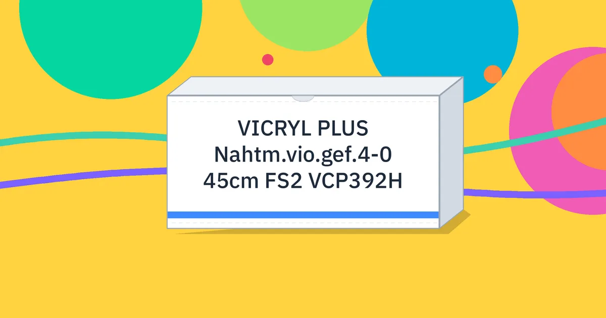 Symbolbild: Packung mit der Aufschrift VICRYL PLUS Nahtm.vio.gef.4-0 45cm FS2 VCP392H (PZN 16256345) – Verfügbarkeit und Bezug in Apotheken in Frankfurt am Main