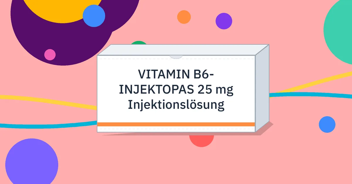 Symbolbild: Packung mit der Aufschrift VITAMIN B6-INJEKTOPAS 25 mg Injektionslösung (PZN 02180182) – Verfügbarkeit und Bezug in Apotheken in Frankfurt am Main
